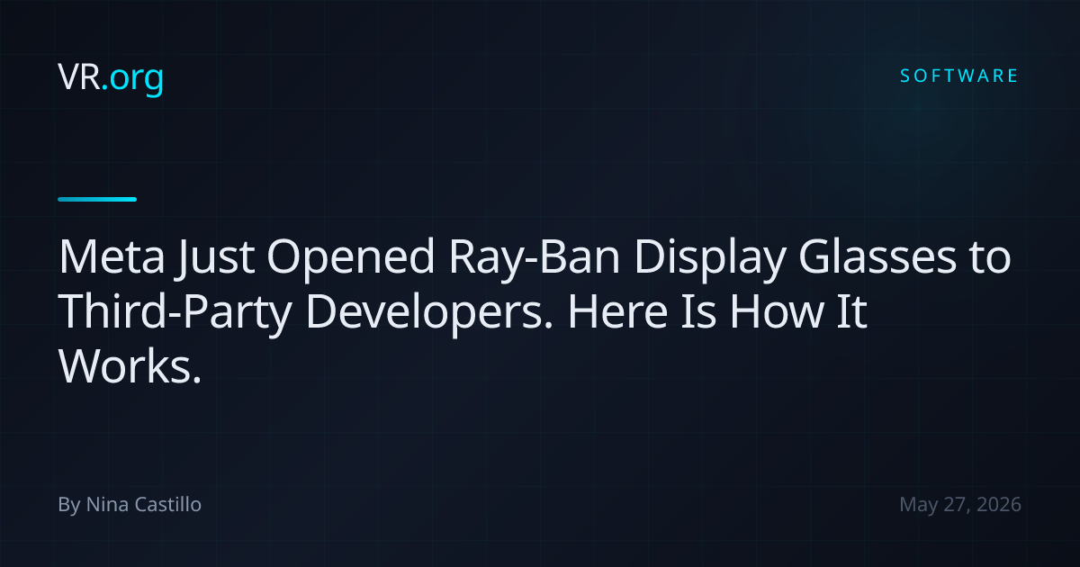 Meta Just Opened Ray-Ban Display Glasses to Third-Party Developers ...