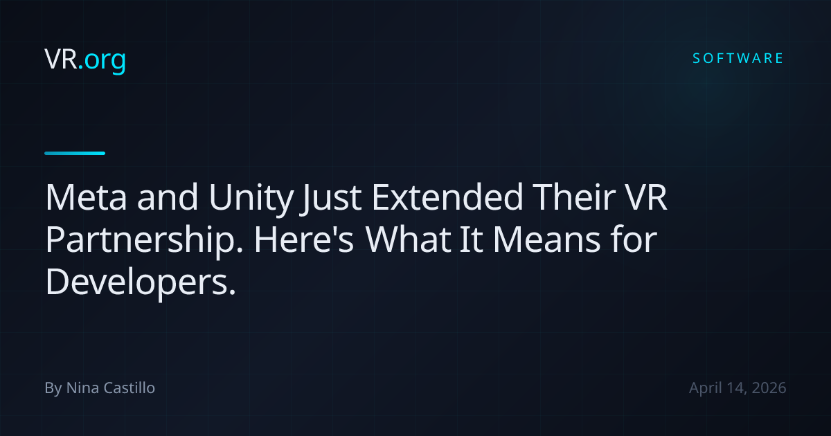 Meta and Unity Just Extended Their VR Partnership. Here's What It Means ...